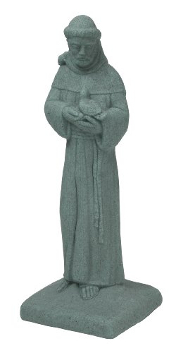 EMSCO Group Saint Francis Statue – Natural Granite Appearance – Made of Resin – Lightweight – 29” Height