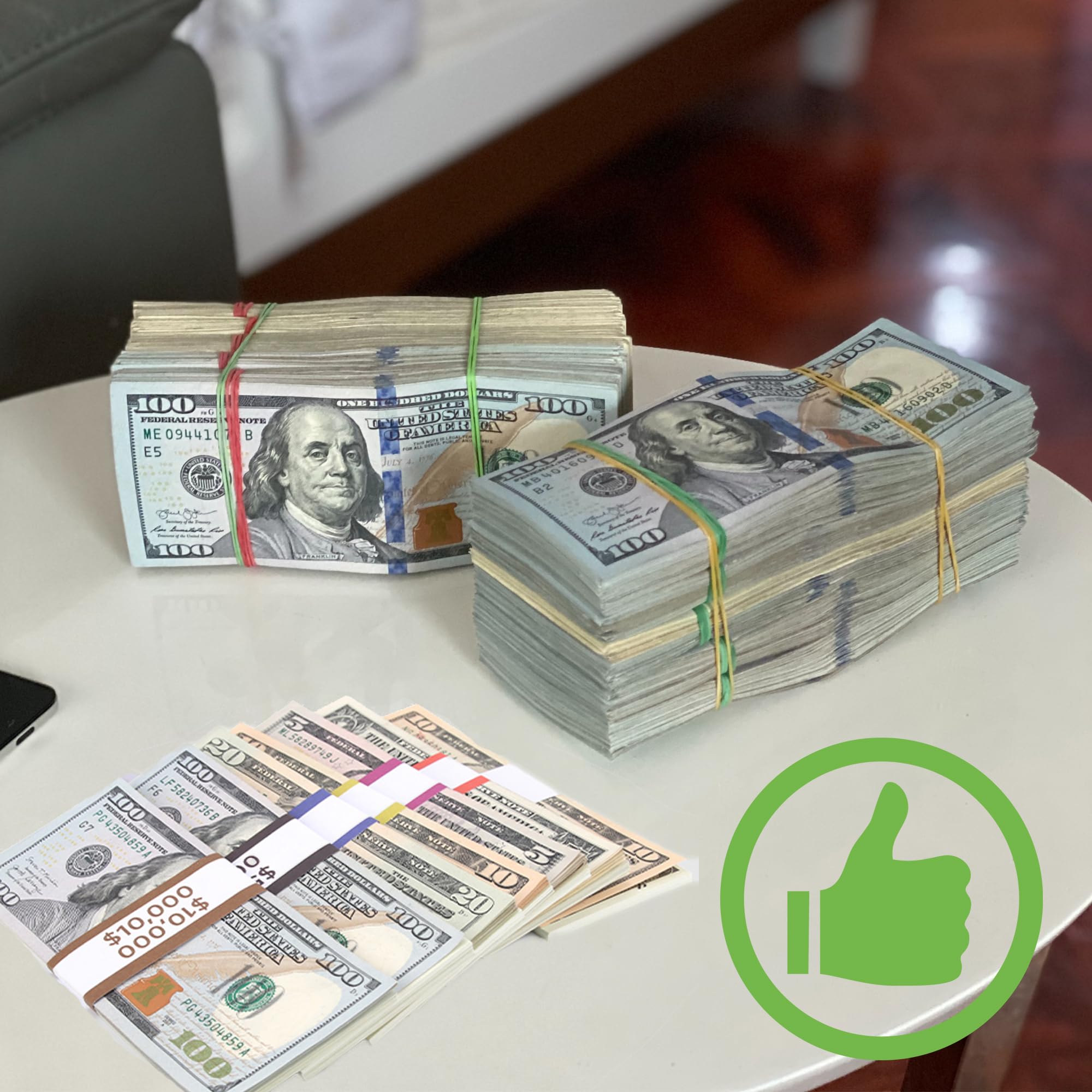 Money Bands for Cash 600-PCS Self Adhesive Wrappers for Bills, Currency Sleeves for Prop Money with One White Pen(50 of Each-600 Assorted)