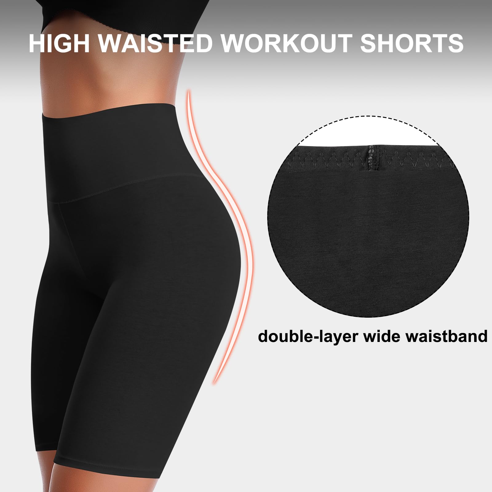 K-CHEONY Cotton Spandex Stretch Anti Chafing Boy Shorts Safety Panty Bike Shorts,Slip Shorts for Under Dresses (Black, 3 Pack, XX-Large)