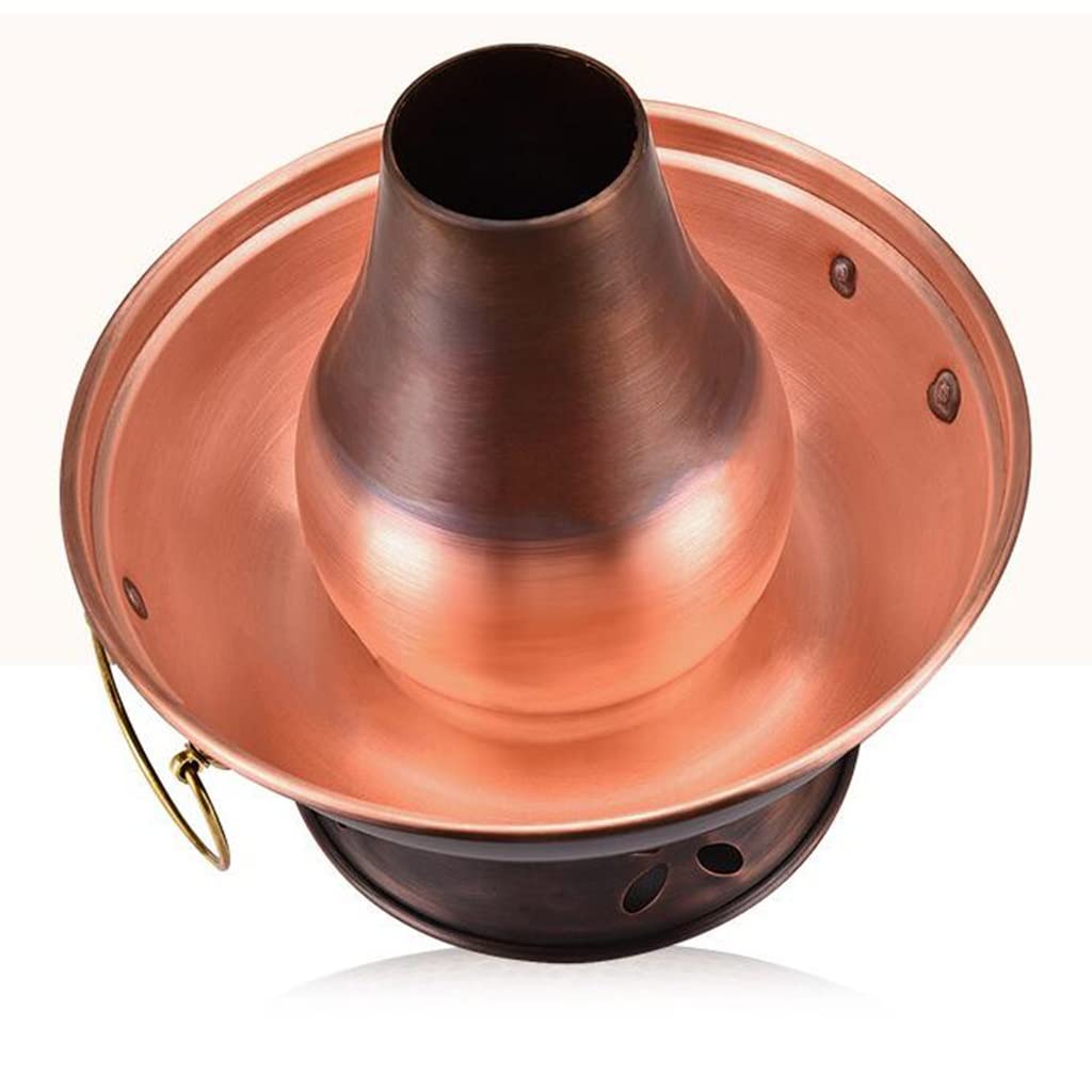 Chafing Dishes Beijing Hotpot, Electric Carbon Dual-use Copper Hotpot, Thickened Copper Mongolian Multi Person Hotpot, Charcoal Copper Hotpot, Suitable For Family Dinner And Outdoor Picnic ( Color : B