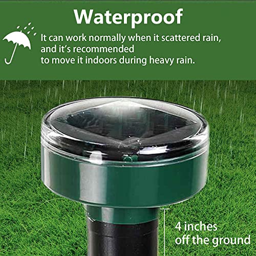 Mole Repellent Stake Repellent Solar Repellent 4 Pack,Outdoor Ultrasonic Gopher Repeller Deterrent Waterproof,Groundhog Repellent Spikes Drive Away,Rodent Vole Chaser for Lawn Gardens and Yards