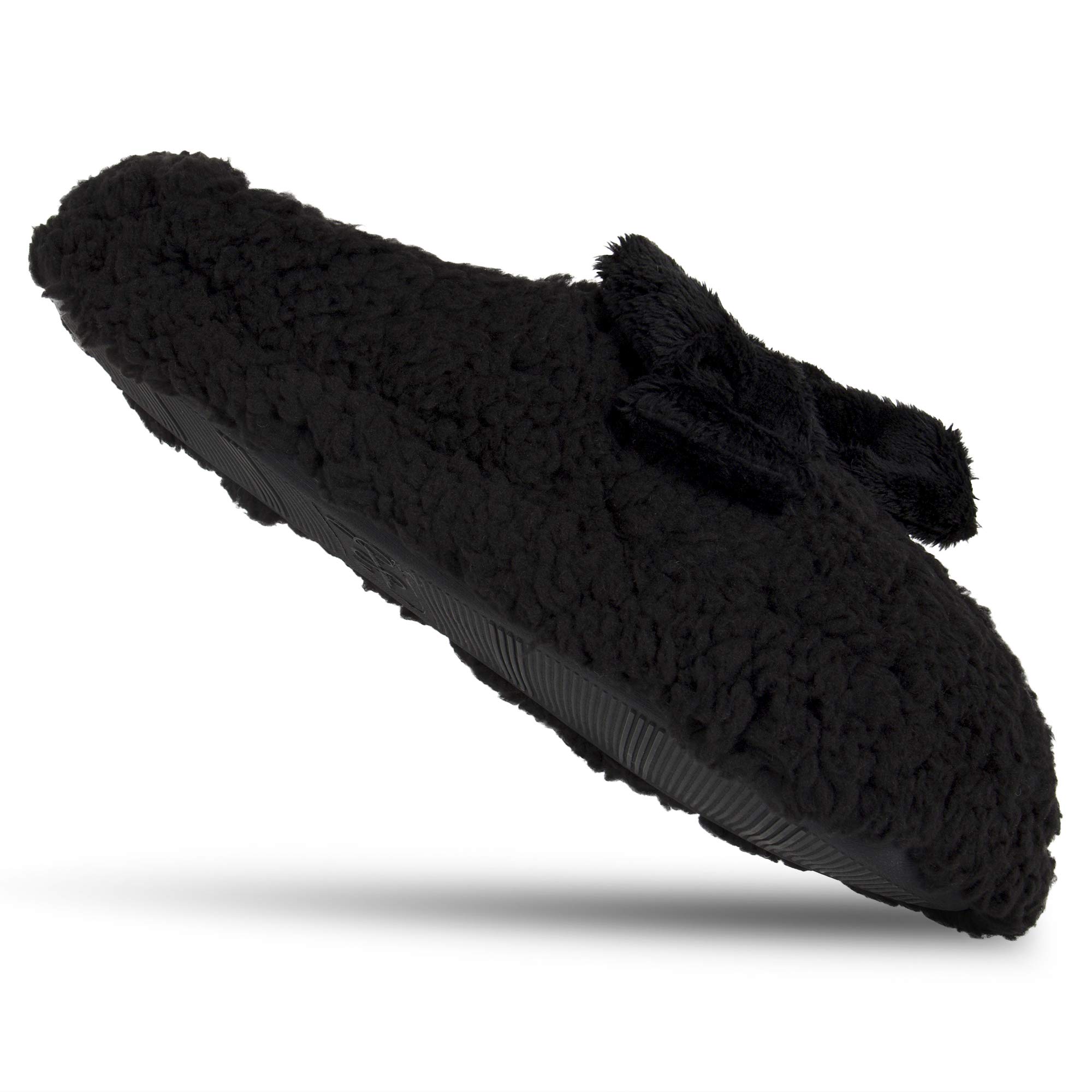 Jessica Simpson Women's Plush Marshmallow Slide on House Slipper Clog with Memory Foam, Black, X-Large