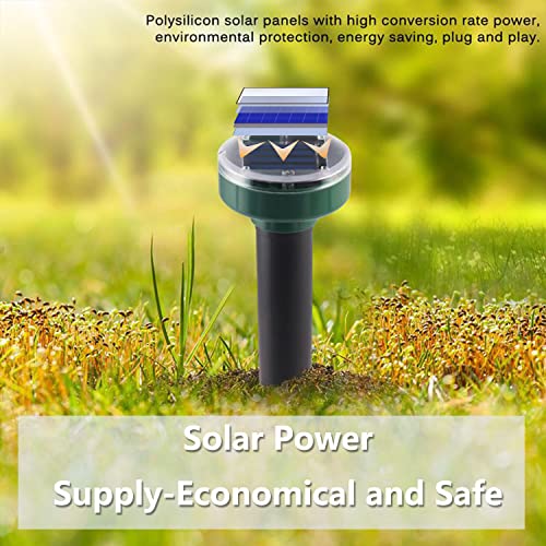 Mole Repellent Stake Repellent Solar Repellent 4 Pack,Outdoor Ultrasonic Gopher Repeller Deterrent Waterproof,Groundhog Repellent Spikes Drive Away,Rodent Vole Chaser for Lawn Gardens and Yards