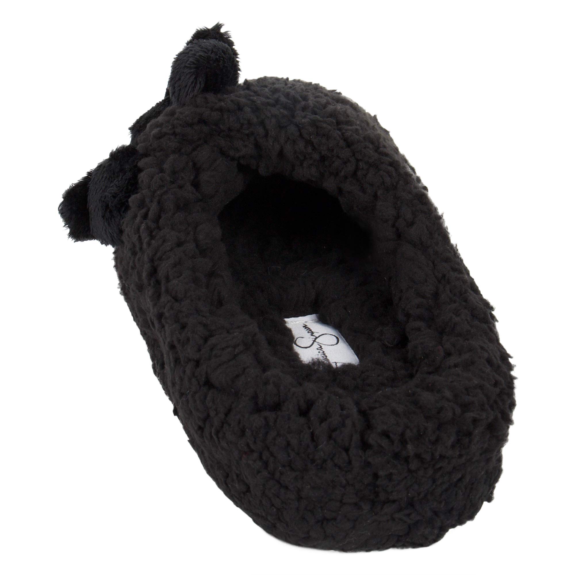 Jessica Simpson Women's Plush Marshmallow Slide on House Slipper Clog with Memory Foam, Black, X-Large