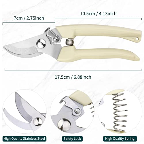 QIIYCCE Garden Shears,Lightweight Stainless Steel Bypass Pruning Shears,Sharp Garden Scissors For Pruning, Fruits, Flowers, Plants (1 PACK)