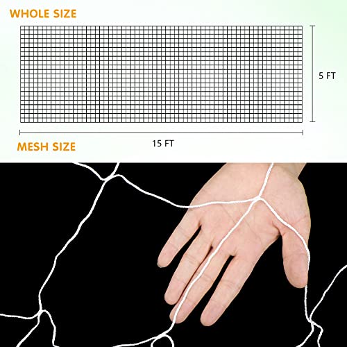 Hoople 5X15ft Garden Plant Trellis Netting Mesh Flexible String Net with Square Mesh for Climbing Plants, Vegetables, Fruits, and Flowers
