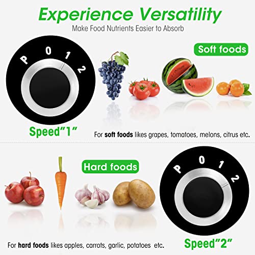 600W 3 Speeds Juicer Machines Vegetable and Fruit, Regenerate Centrifugal Juice Extractor with Big Mouth 3β Feed Chute, Easy to Clean, BPA-Free Compact Centrifugal Juice Maker, Black