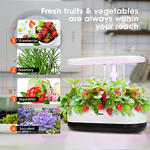 VIVOSUN Hydroponics Growing System, 10 Pods Smart Indoor Herb Garden Kit with Grow Light, 18.5" Height Adjustable Indoor Hydroponic Garden for Fruits, Flower & Vegetables
