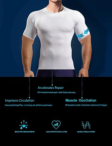 HOPLYNN 4 Pack Compression Shirts and Tank Tops Men Athletic Short Sleeve/Sleeveless Rash Guard Vest T Shirt for Sport 2 Black 2 White L