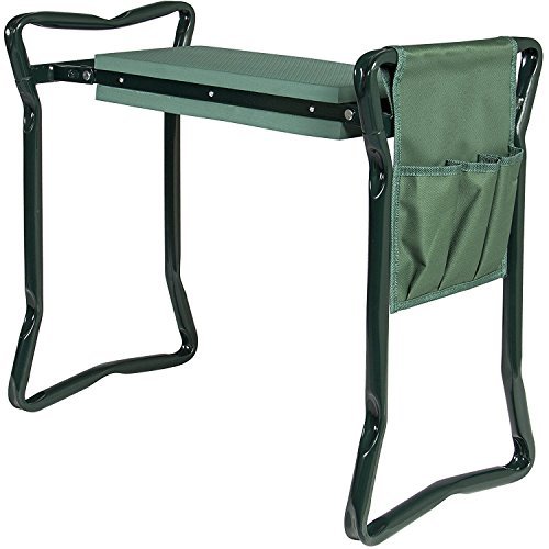 COLIBROX Garden Seat Bench with EVA Kneeling Pad and Tool Pouch
