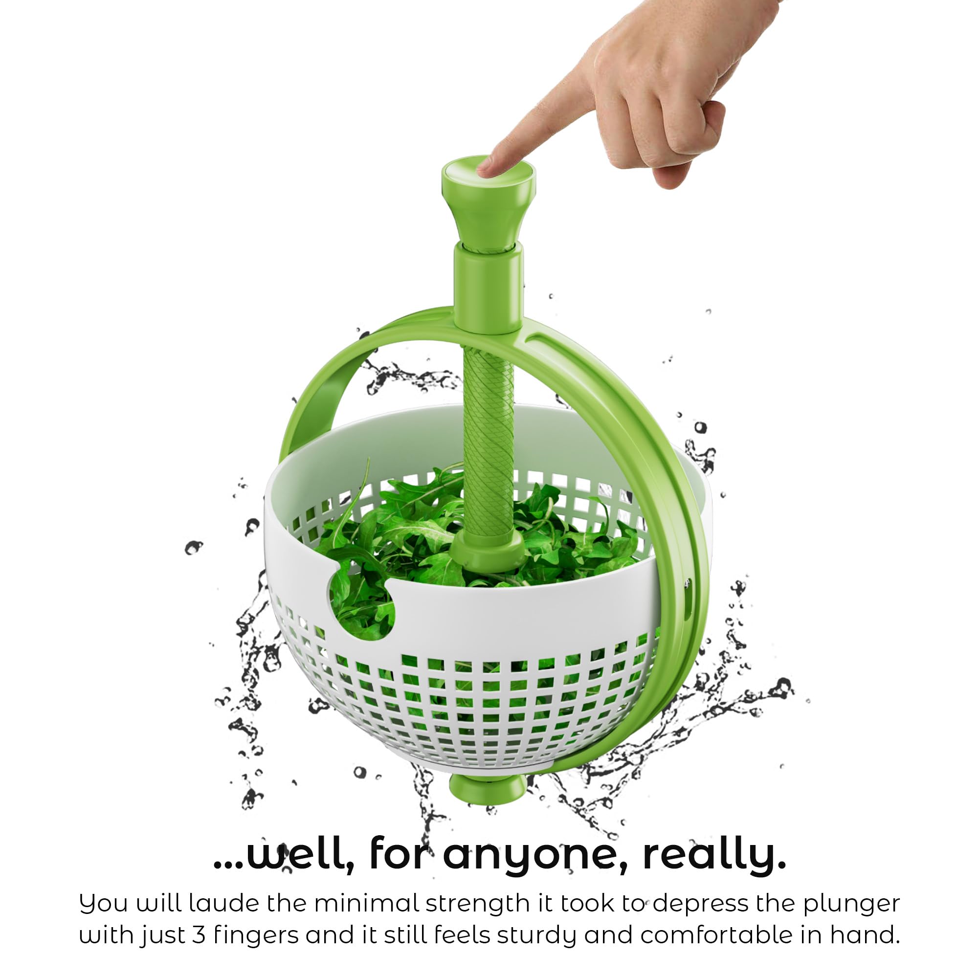 Salad Spinner - 3.3L | Kitchen Fruit Salad Washing Filter | Easy-To-Use Vegetable Washer | Collapsible Compact Veggie Rotating Drain Basket