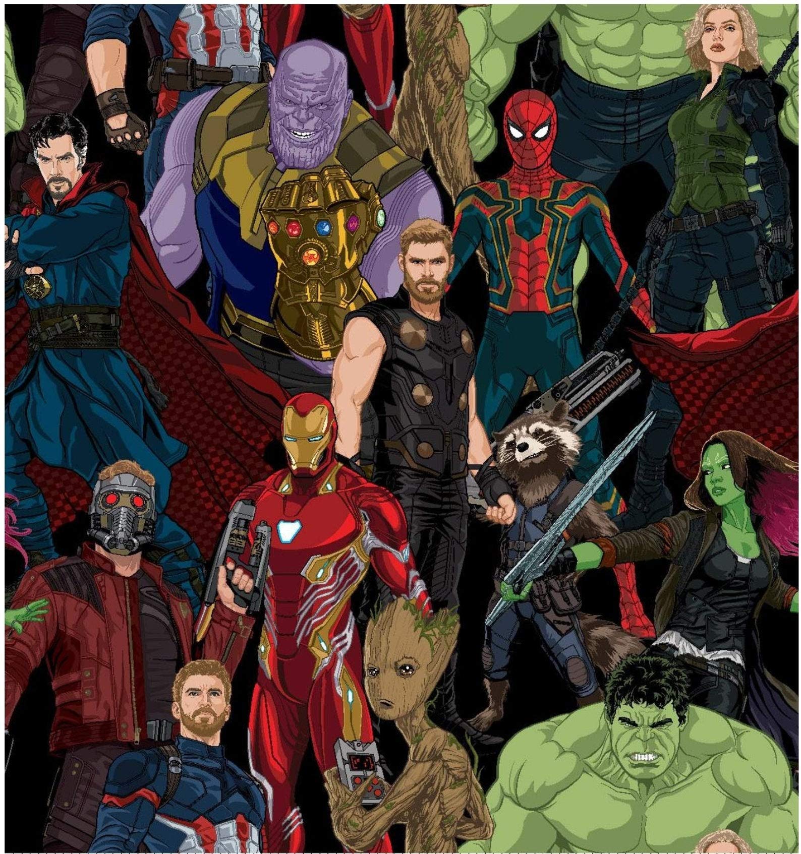 Springs Creative Products Marvel Avengers Infinity War Universal Characters Packed Multicolor Premium Quality 100 percent Cotton Fabric by The Yard.