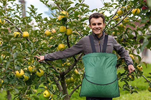 HANZIUP Large Fruit Picking Bag, Adjustable Harvest Garden Apron Storage Pouch for Harvesting Vegetables Big Fruits Apple Mango Pear Peach Mango Kiwi Lemon Cherry