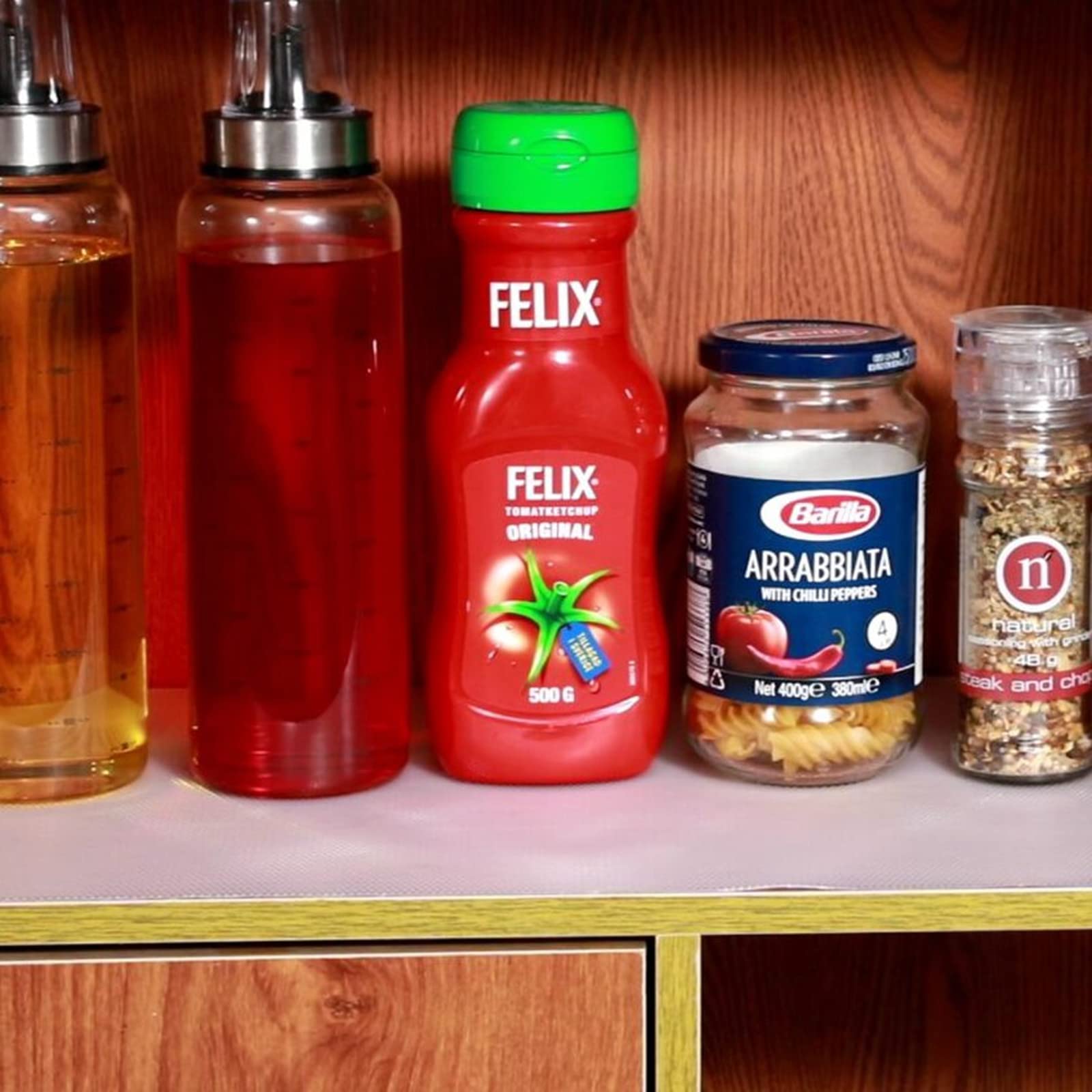 Hersvin Shelf Liners,17.5" x20' EVA Drawer Mats, Cupboard Pad, Kitchen Cabinet Lining Fridge Cushion for Home Office(Clear/Diamond)