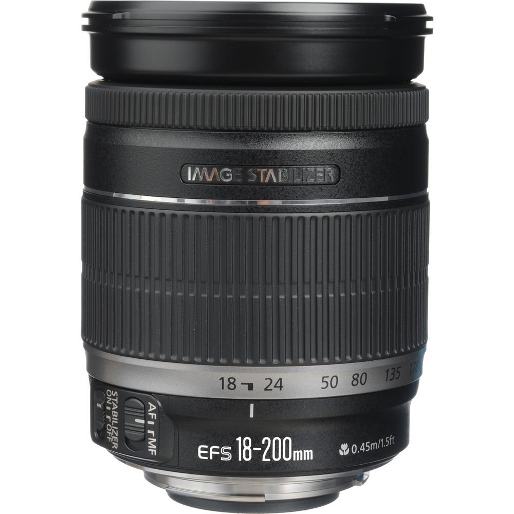 Canon EF-S 18-200mm f/3.5-5.6 is Lens (2752B002) + Filter Kit + Backpack + 64GB Card + Lens Pouch + Card Reader + Flex Tripod + Memory Wallet + Cap Keeper + Cleaning Kit + Hand Strap + More (Renewed)
