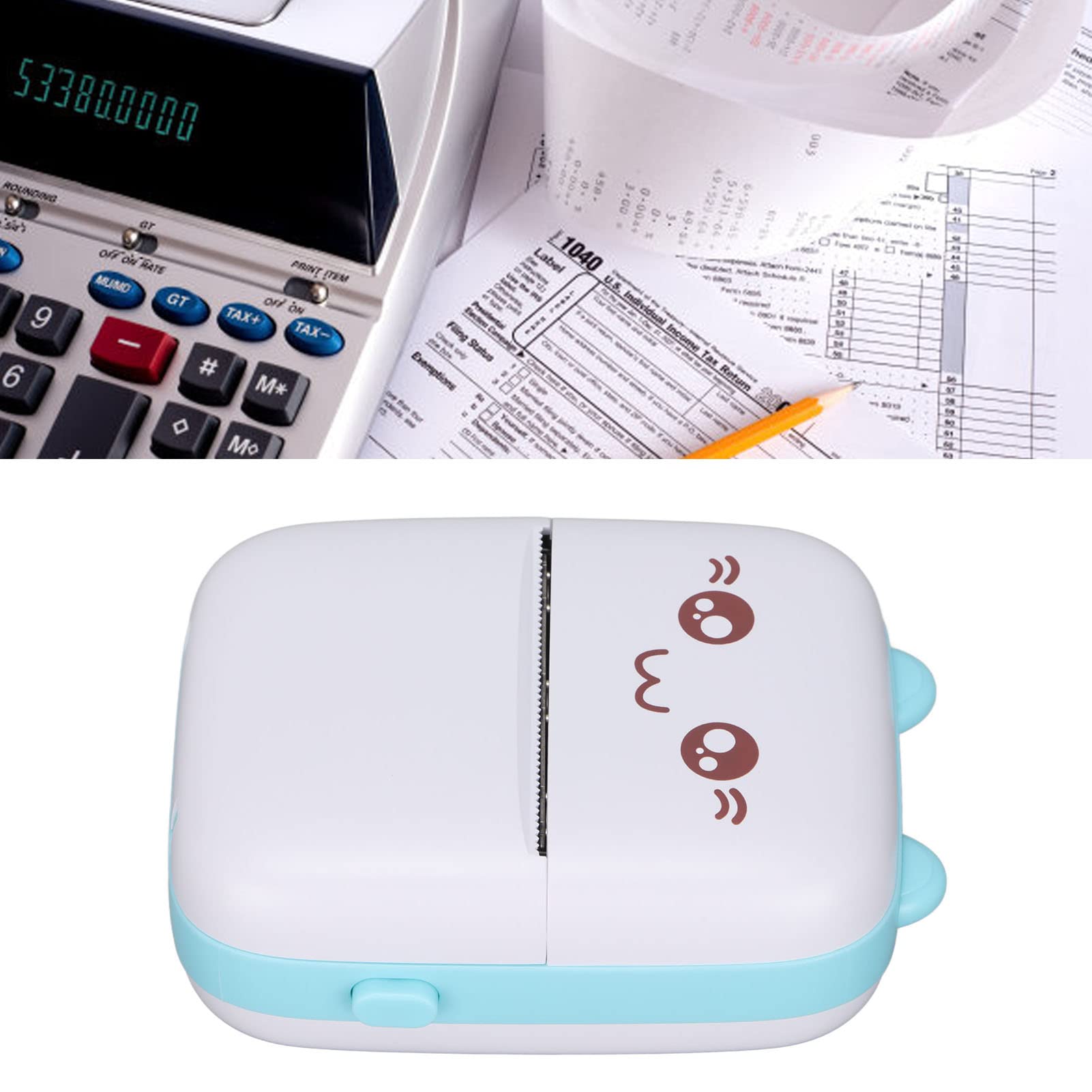 Luqeeg Inkless Label Printer, Portable Mini Thermal Printer with 200DPI High Hesolution, Bluetooth Label Printer for Shipping Packages, Sticker Maker Machine for Work Plans, Notes, Memos(Blue)