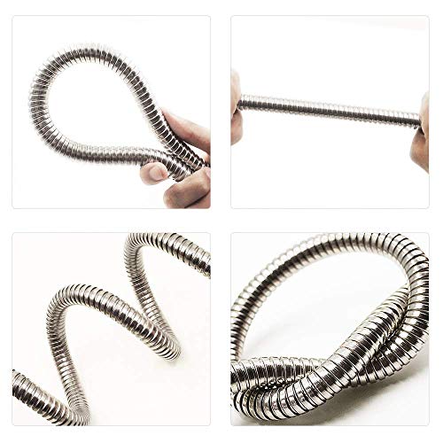 MTB 304 Stainless Steel Garden Hose 50-ft with Spray Nozzle and 3/4β Solid Aluminum Connectors, Metal Water Hose