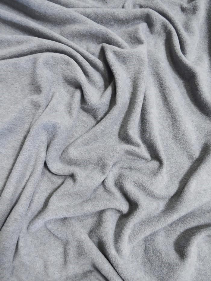 Solid Polar Fleece Fabric - 37 Colors - Sold by The Yard DIY Blankets Clothing Pajamas Accessories (Heather Gray)