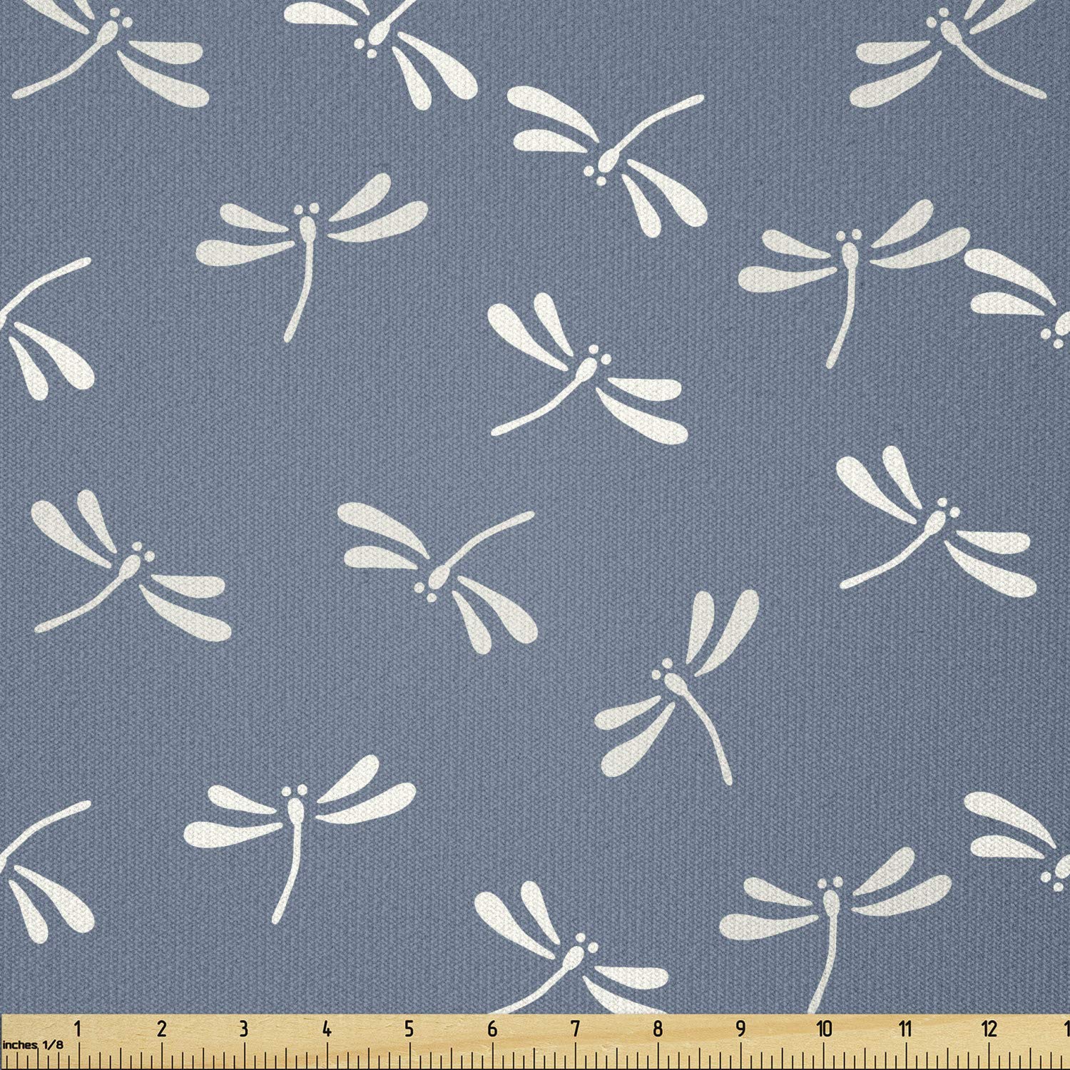 Ambesonne Dragonfly Fabric by The Yard, Tropical Wildlife Pattern Japanese Style Oriental Nature Inspired Pattern, Stretch Knit Fabric for Clothing Sewing and Arts Crafts, 1 Yard, Aqua White