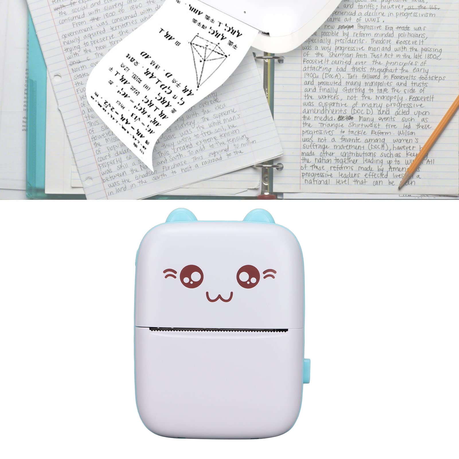 Luqeeg Inkless Label Printer, Portable Mini Thermal Printer with 200DPI High Hesolution, Bluetooth Label Printer for Shipping Packages, Sticker Maker Machine for Work Plans, Notes, Memos(Blue)