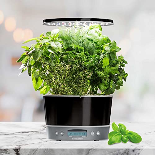 AeroGarden Harvest Elite 360 with Gourmet Herb Seed Pod Kit - Hydroponic Indoor Garden, Platinum Stainless