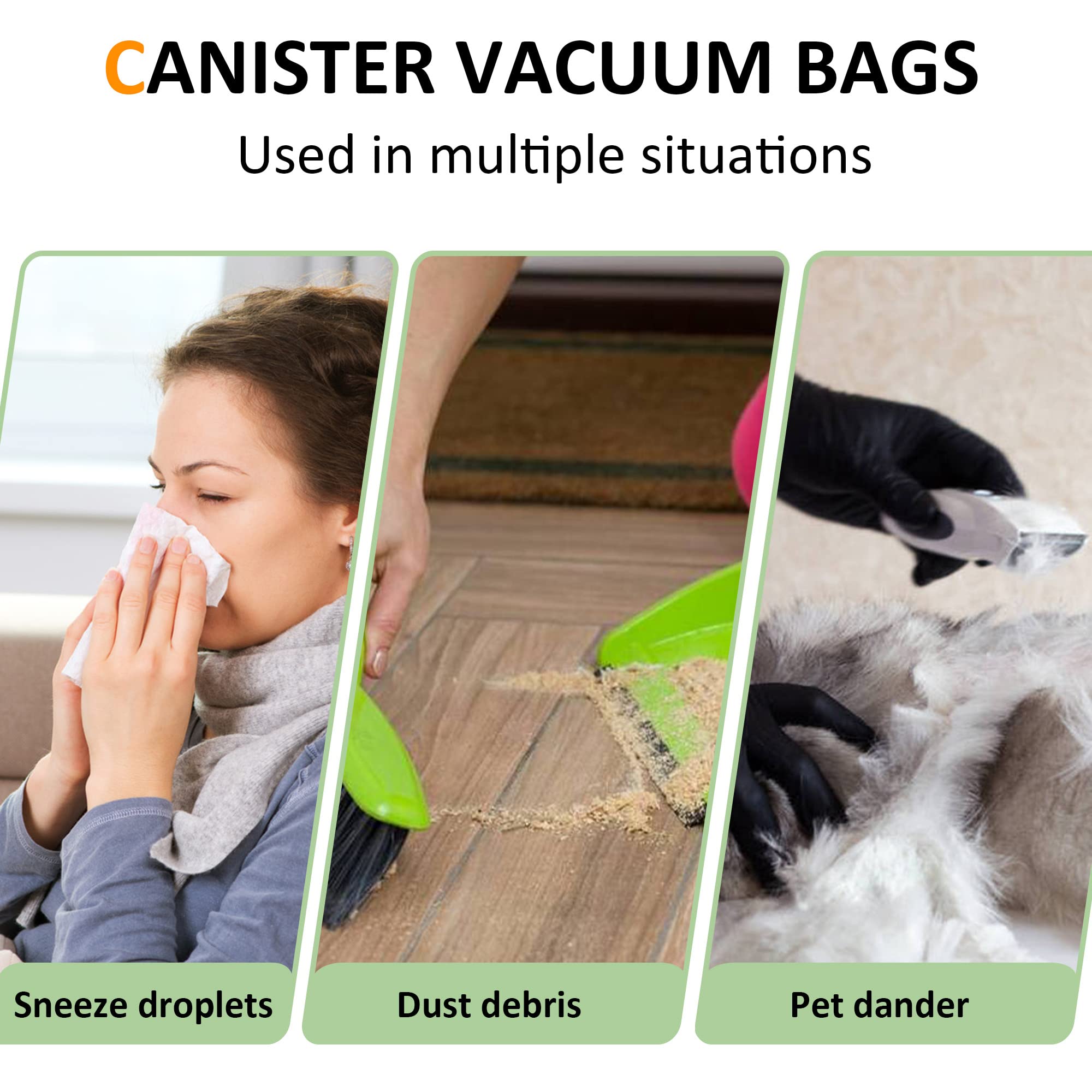 18 Pack Vacuum Bags Replacement for Eureka Mighty Mite 3670 and 3680 Series Canisters, MM Vacuum Bags 60297A, 60295A, 60295B, 60295C, 60296C Style