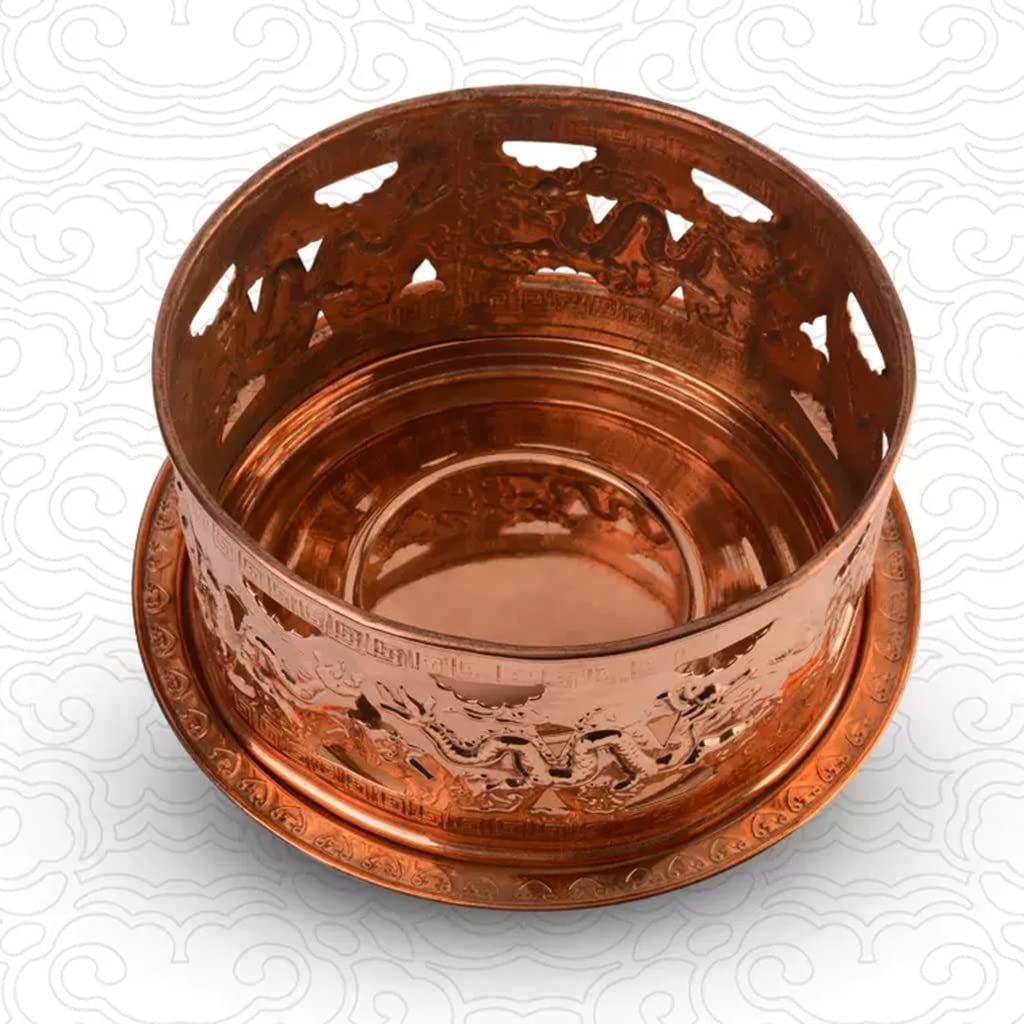 Chafing Dishes China Mongolian Multi-person Hot Pot, Pure Copper Concentrated Beijing Meat Hot Pot, Environmentally Friendly And Hygienic, Suitable For Family Dinner (Color : Brass, Size : 20cm)