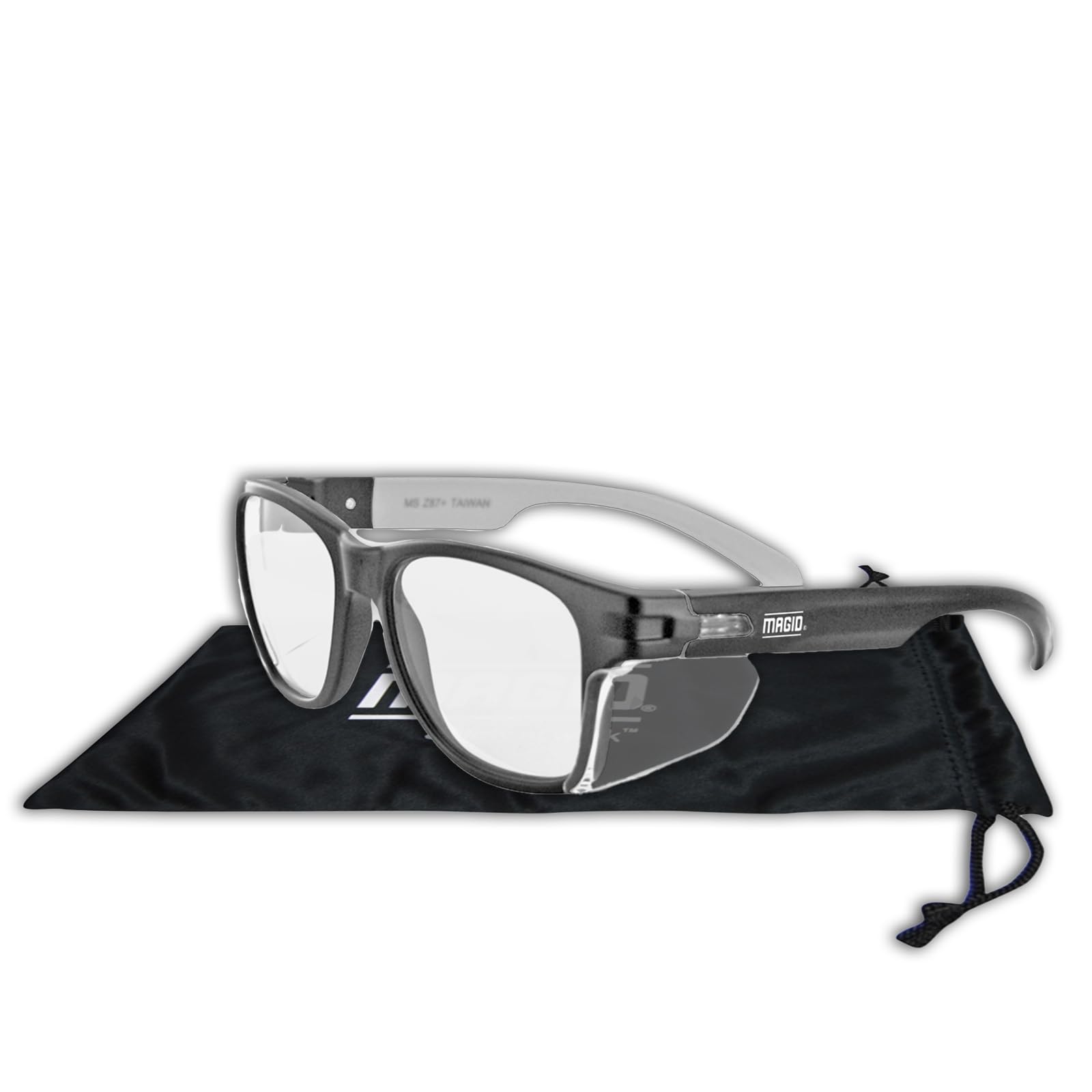 MAGID ANSI Z87+ Performance Anti-Fog Safety Glasses with Side Shields, Scratch-Resistant, Comfortable & Stylish, Cloth Case Included, Clear Lens, Y50 Iconic Design, Y50BKAFC (1 Pair)