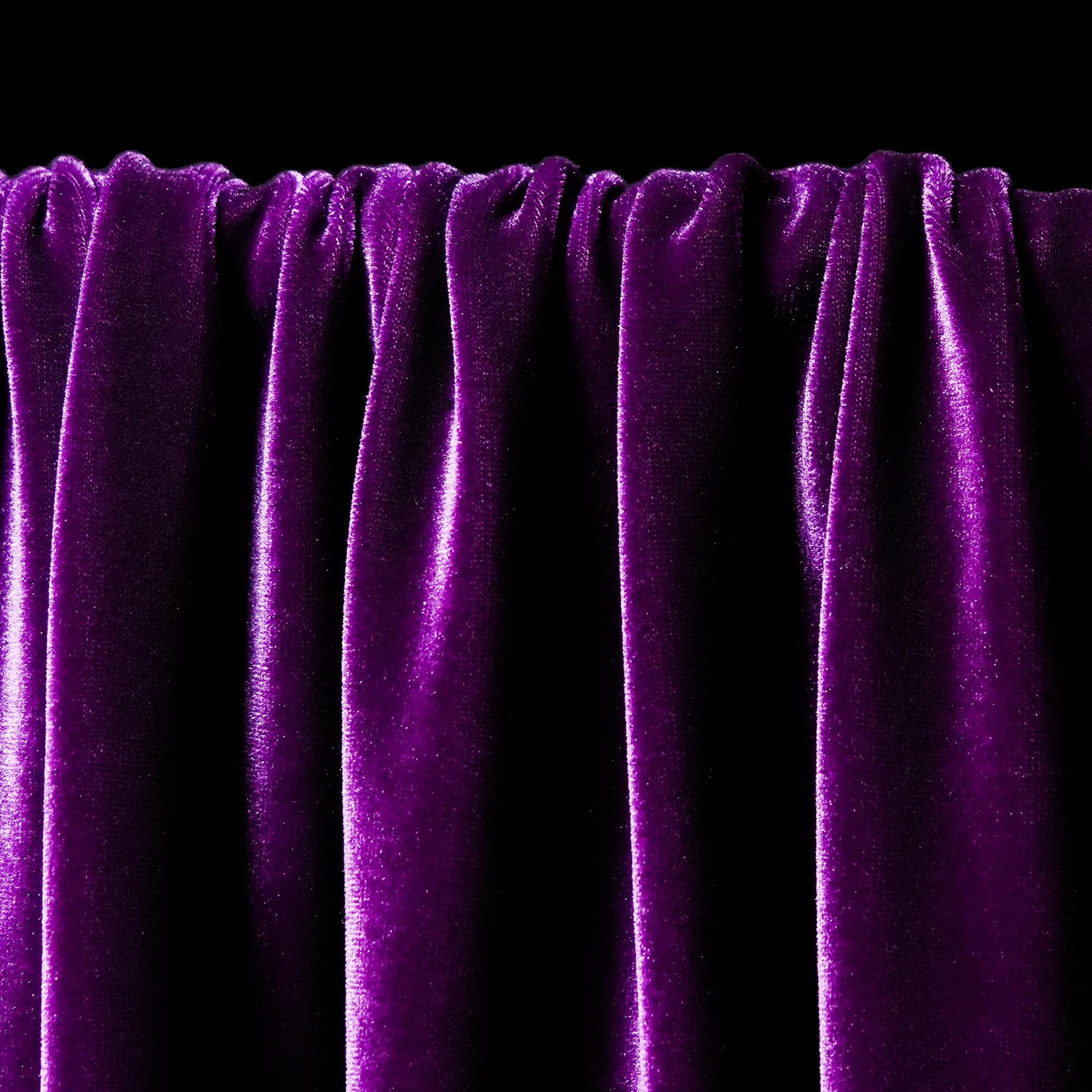 Ice Fabrics Stretch Velvet Fabric by The Yard - 60" Wide Soft Stretchy Fabric for Sewing Clothes, Apparel, Costume, Crafts - 90% Polyester 10% Spandex - Purple - 1 Yard