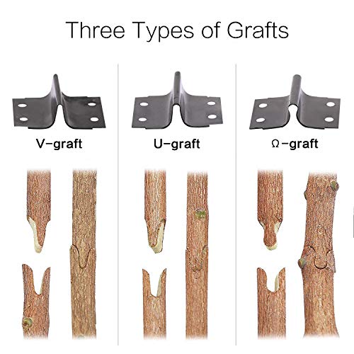 FUNTECK 2-in-1 Grafting Tools Pruner Kit, V-Graft Omega-Graft and U-Graft, Perfect for Fruit Tree Grafting, Including Grafting Tapes, Grafting Knife & Replacement Blades