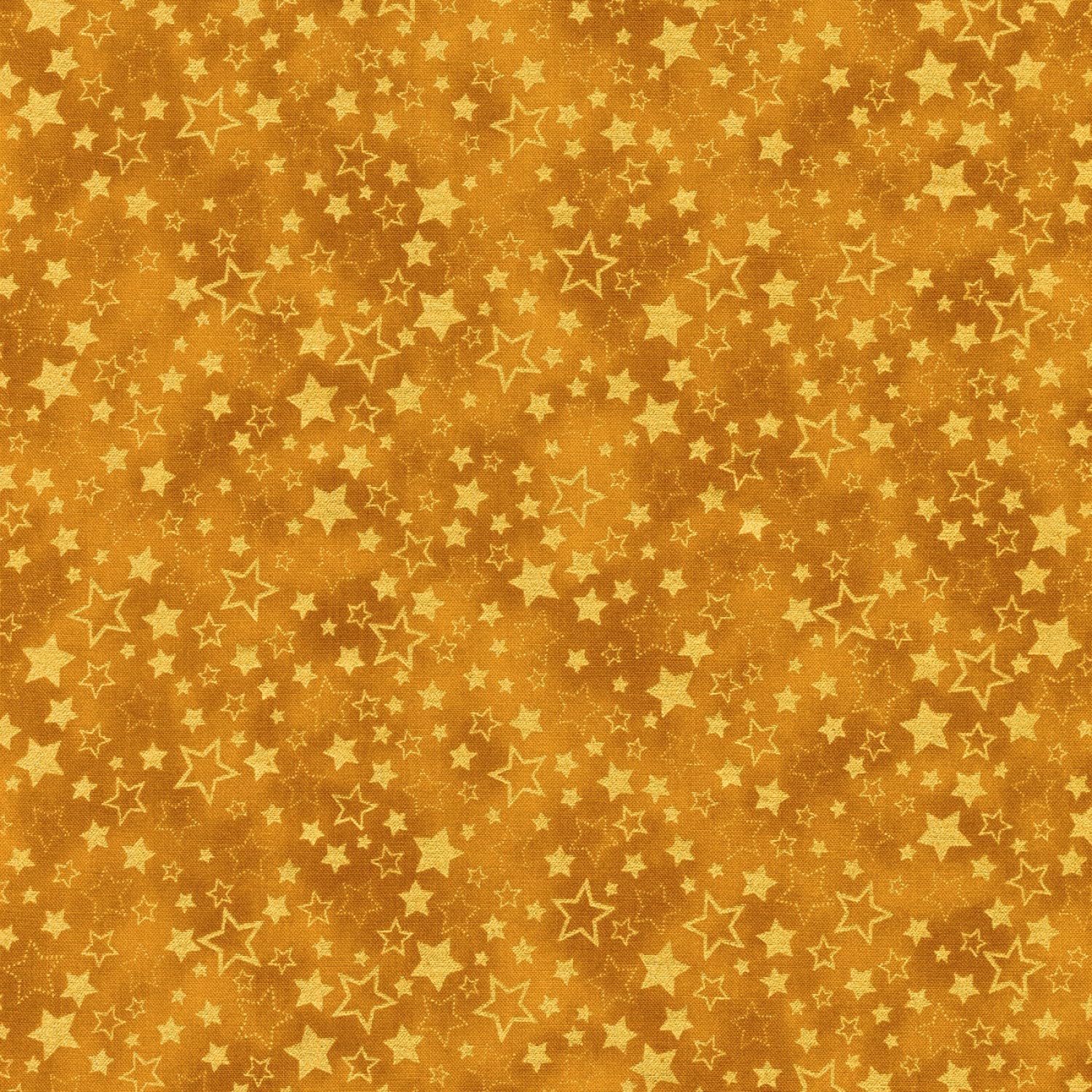 Gold Metallic Stars on Gold, Winter's Grandeur 7, by Kaufman, by The Yard