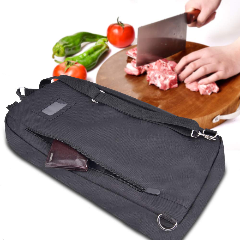 Chef Knife Bag,Durable,Washable,Waterproof Oxford Cloth,22 Separate Slots for Knives Including Meat Cleaver and Honing Steel,Zipped Pouch for Tools,Shoulder Strap,Knives Not Included(Chef Knife Bag)
