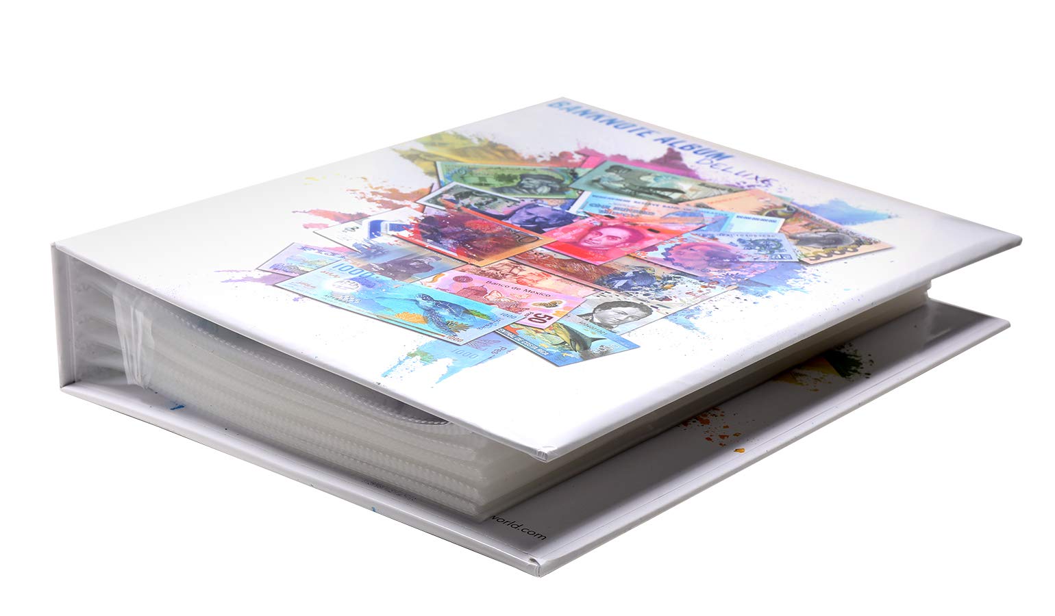 Banknote World Deluxe Currency Collecting Album, Blue, 300 Pockets