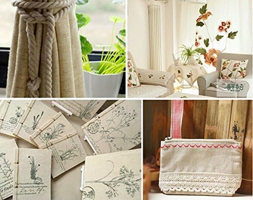 Embroidery Linen Fabric by The Yard - 5 Yard Linen Embroidery Fabric Plain Solid Color Cloth, 62 Inch Wide Linen Fabric by The Yard for Needlework, Tablecloth, Curtain, Garments Craft