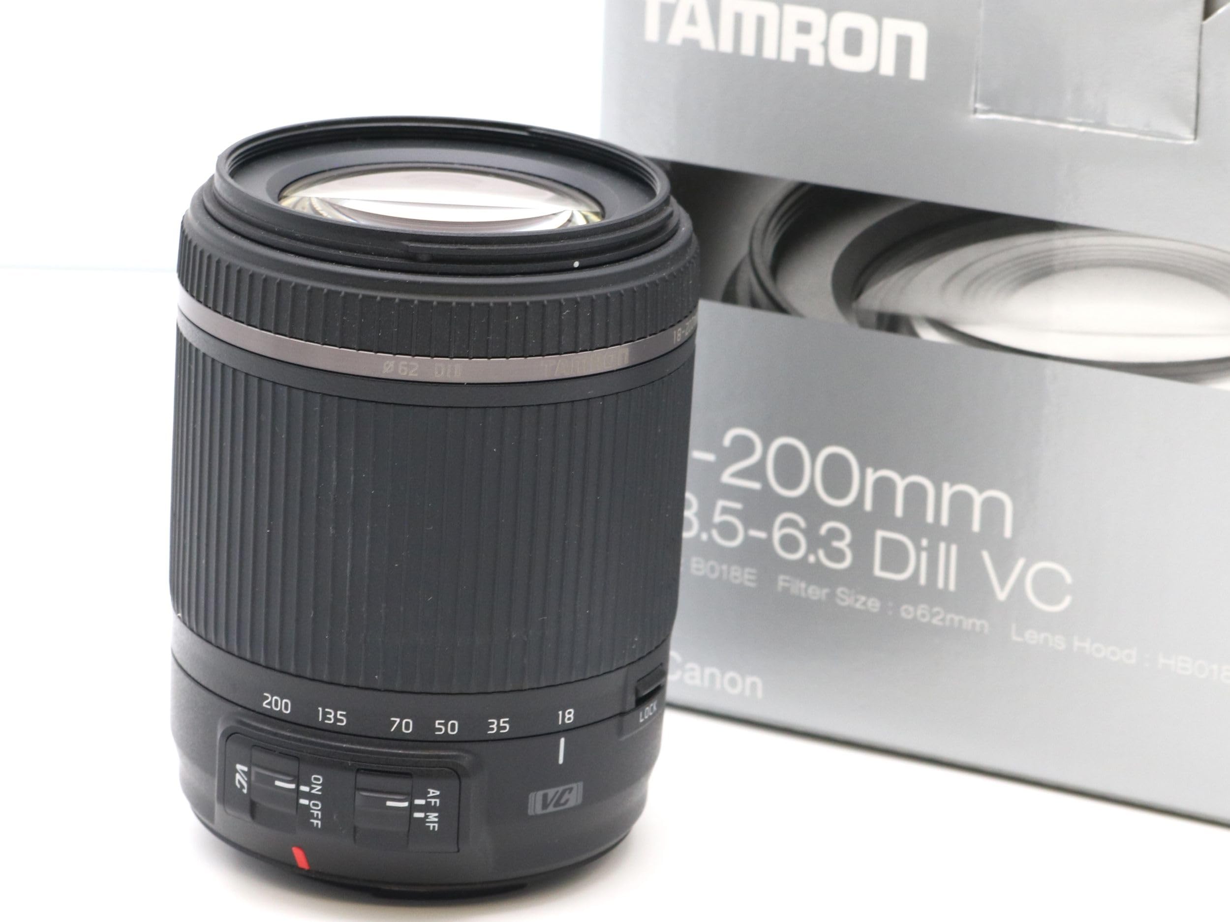TAMRON high Magnification Zoom Lens 18-200mm F3.5-6.3 DiII VC APS-C Dedicated B018E for Canon - International Version (No Warranty)