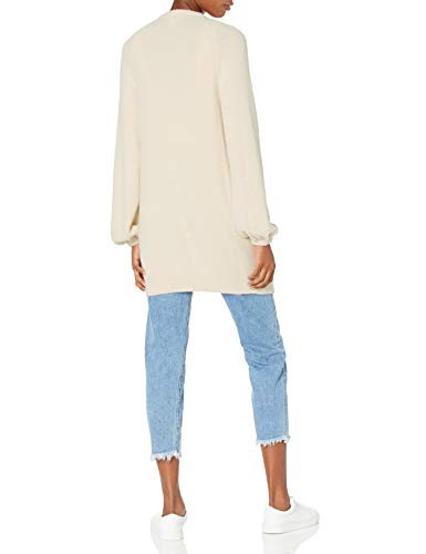The Drop Women's Mirabelle Long Belle Sleeve no Closure Fuzzy Jersey Cardigan, Sandstorm, XS