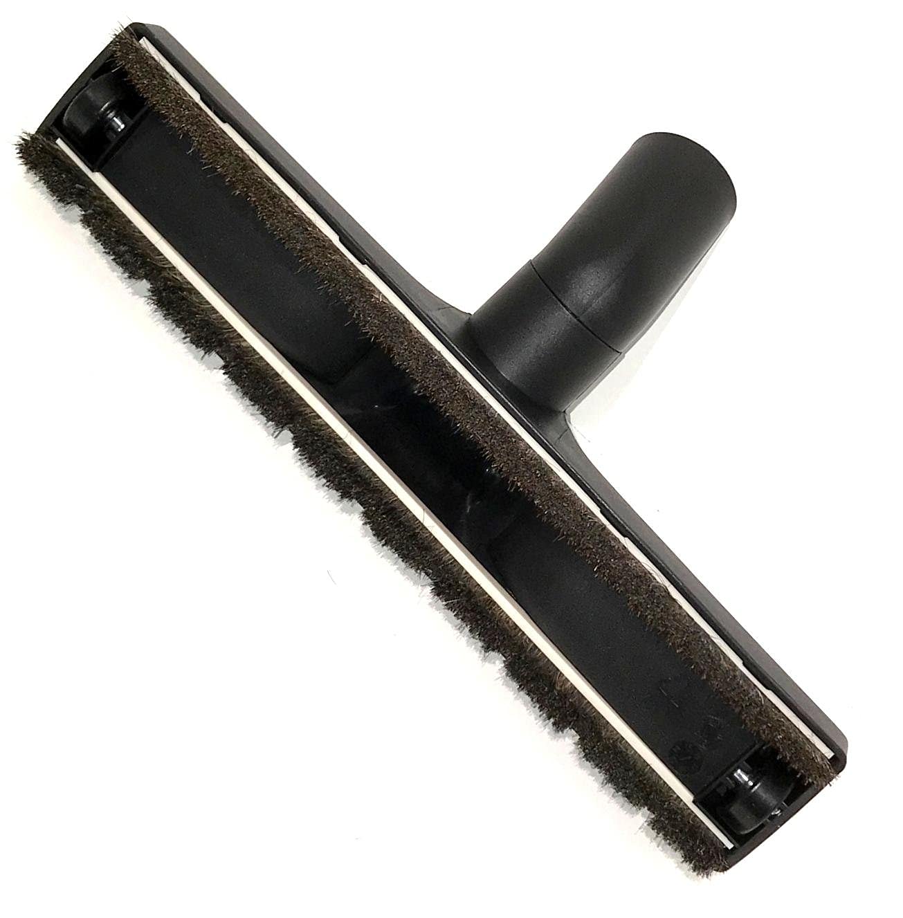 MP Maresh Products Vacuum Brush Attachment Compatible with Central Vac - Horse Hair Bristles for Thorough Cleaning, Bare Floor or Wall Brush, Replacement Part for Central Vac - 12" with Wheels (Black)