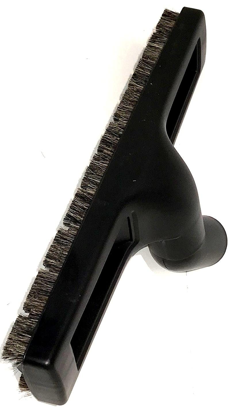 MP Maresh Products Vacuum Brush Attachment Compatible with Central Vac - Horse Hair Bristles for Thorough Cleaning, Bare Floor or Wall Brush, Replacement Part for Central Vac - 12" with Wheels (Black)