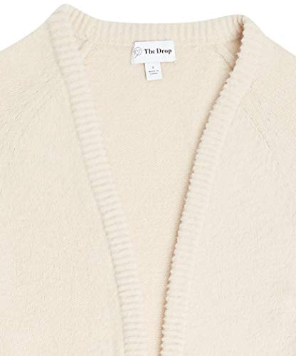 The Drop Women's Mirabelle Long Belle Sleeve no Closure Fuzzy Jersey Cardigan, Sandstorm, XS