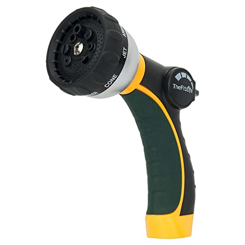 TheFitLife Garden Hose Nozzle Spray, Water Nozzle with 8 Adjustable Watering Patterns,Cleaning, Slip and Impact Resistant for Watering Plants, Pets Bathing and Car Washing