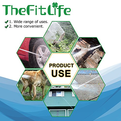 TheFitLife Garden Hose Nozzle Spray, Water Nozzle with 8 Adjustable Watering Patterns,Cleaning, Slip and Impact Resistant for Watering Plants, Pets Bathing and Car Washing
