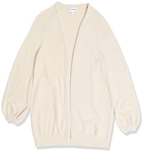 The Drop Women's Mirabelle Long Belle Sleeve no Closure Fuzzy Jersey Cardigan, Sandstorm, XS