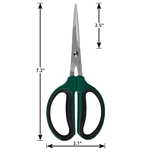 PowGrow 3-Pack Bonsai Shears Garden Pruning Scissors with 60mm Straight Stainless Steel Blades, Trimming Pruner Scissors with Precision Blades and Ergonomic Comfort Grip Handles