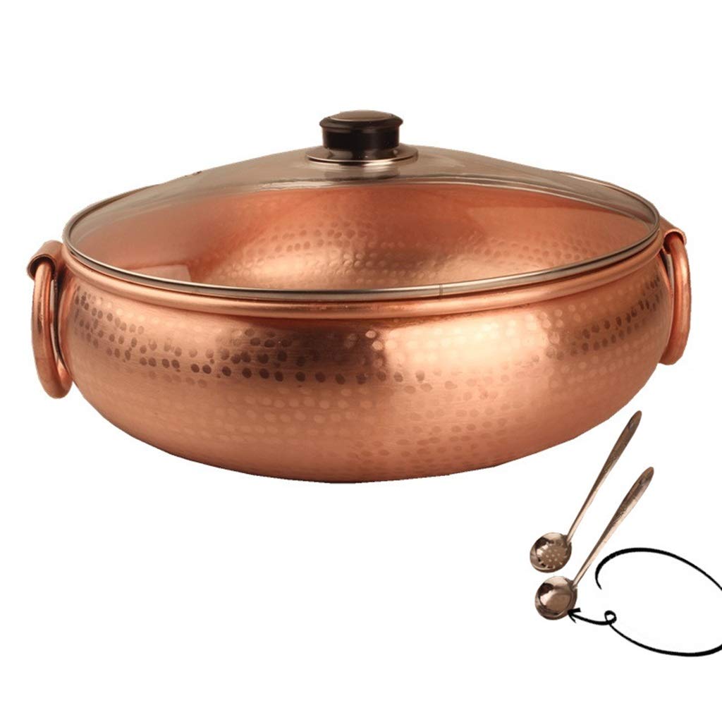 Kitchen Chafing Dishes Hot Pot Set Home Induction Cooker Use Mandarin Duck Copper Hot Pot Old-Fashioned Lamb Shabu Special Pan Durable Gifts for Friends (Color : A, Size : 28cm)