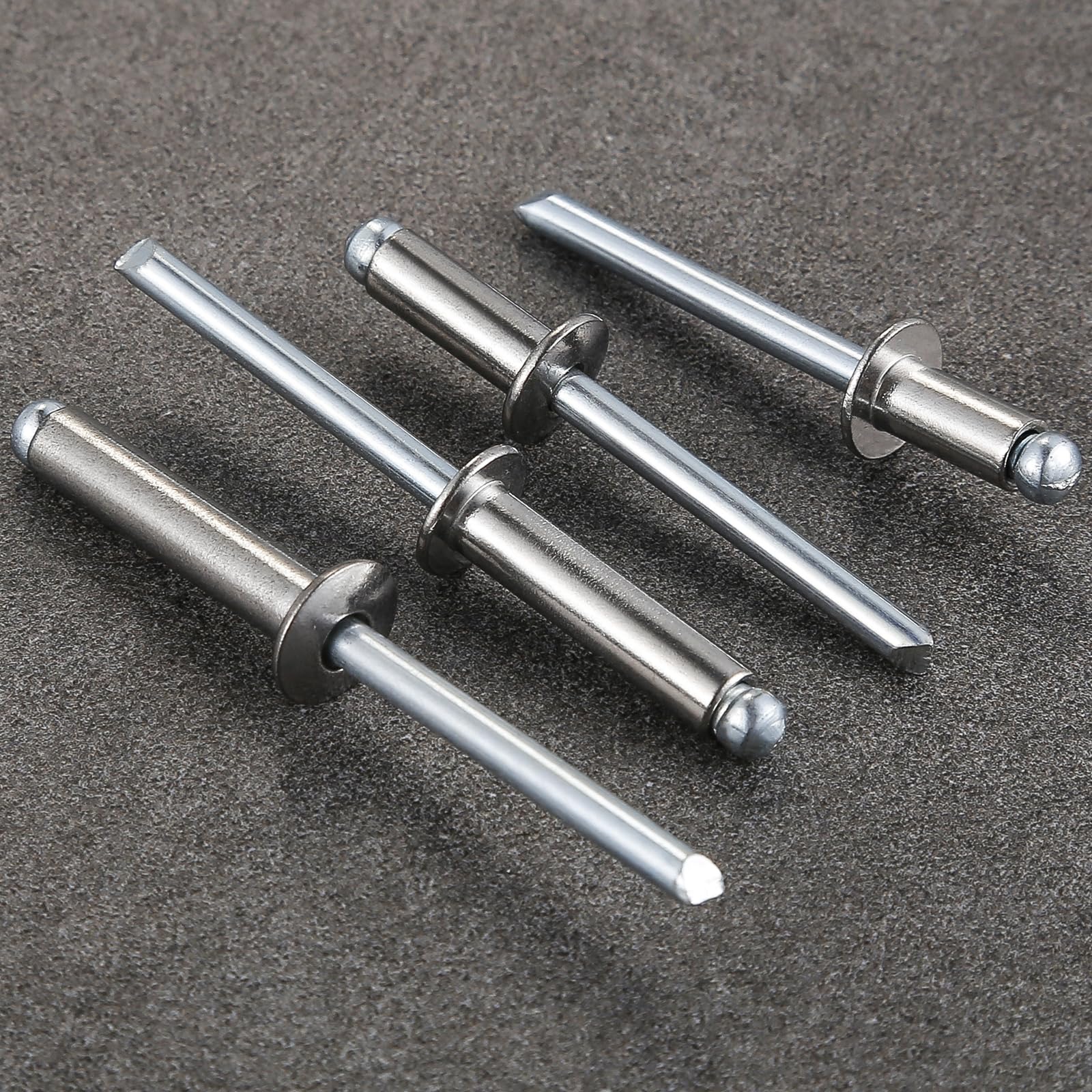 Wensilon (250Pcs) 3/16"x1/2" stainless steel blind pro Rivets,Steel handle and stainless steel mandrel