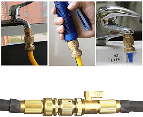 SHOWNEW Garden Hose Quick Connector Male Hose End Adapters Solid Brass 3/4 inch GHT Thread Water Hose Fitting Repair Replacement, Male Only, Pack of 8