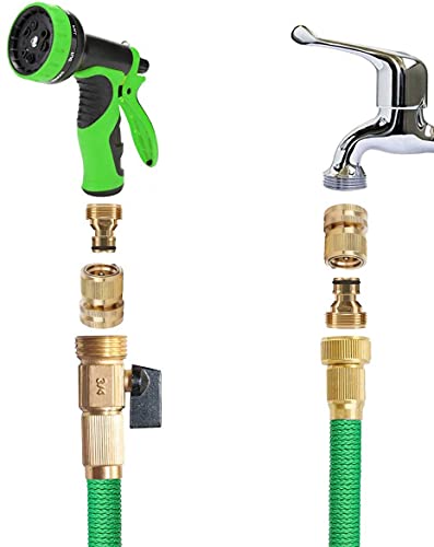 SHOWNEW Garden Hose Quick Connector Male Hose End Adapters Solid Brass 3/4 inch GHT Thread Water Hose Fitting Repair Replacement, Male Only, Pack of 8