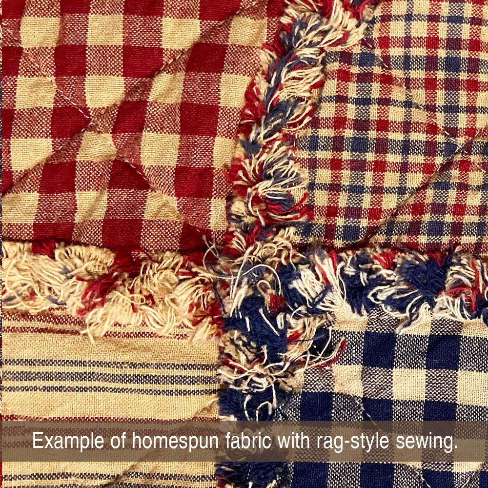 Primitive Red 5 Homespun Cotton Plaid Fabric by JCS - Sold by The Yard