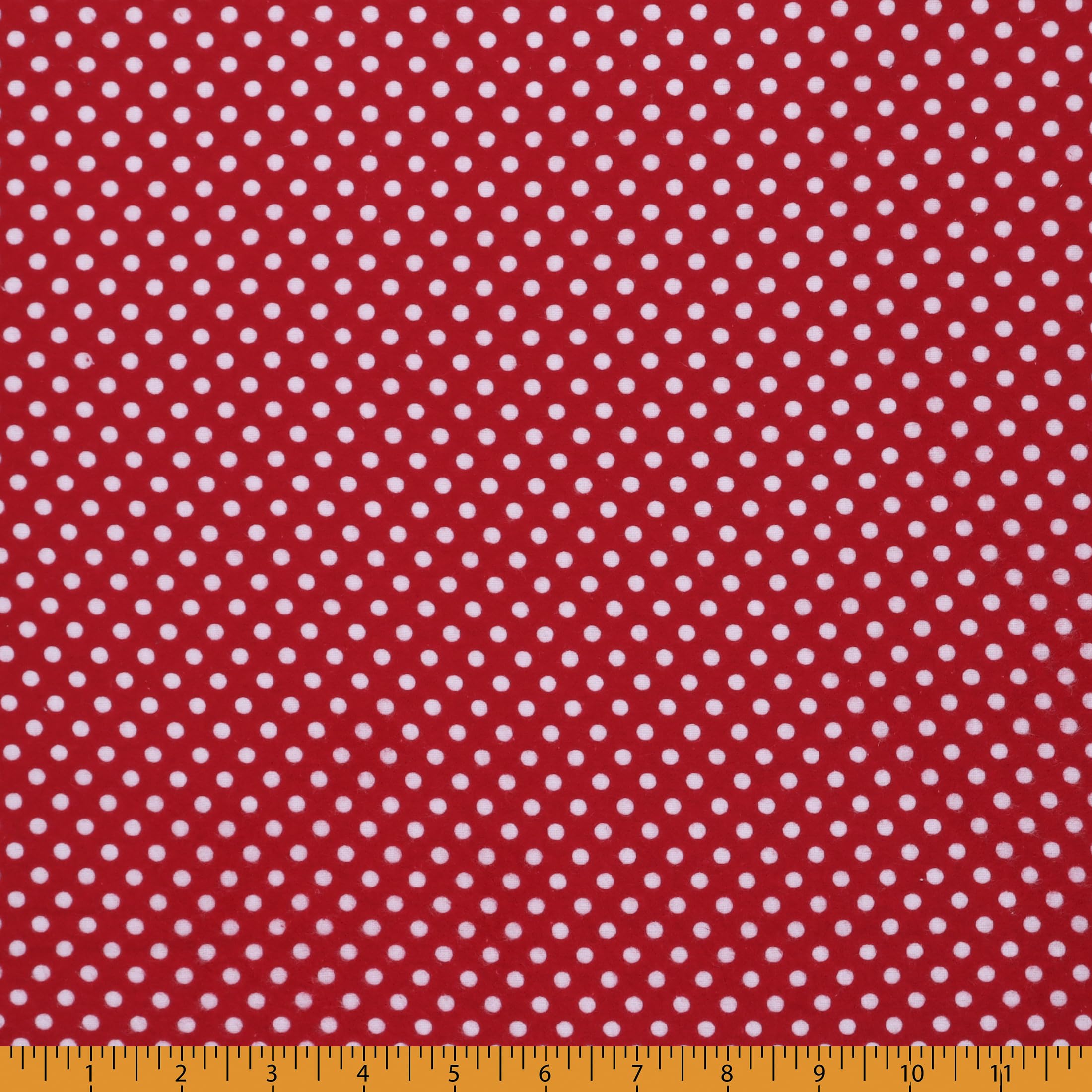 Mook Fabrics Flannel PRT Polka Dot, Red/White Cut by The Yard