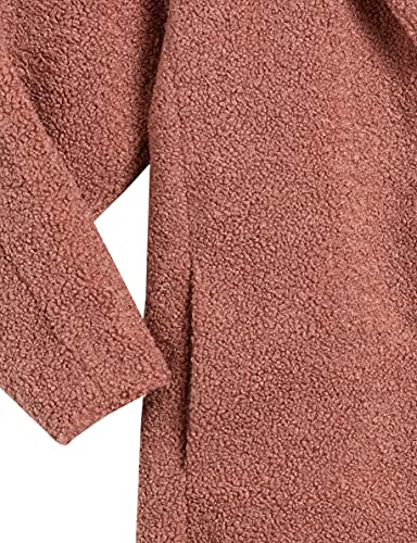 Amazon Essentials Women's Teddy Bear Fleece Oversized-Fit Lapel Jacket (Previously Daily Ritual), Dusty Rose, Large